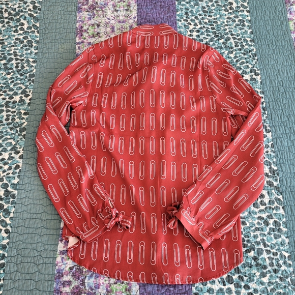 Modcloth | Tops | Modcloth Burgundy Positive Professionalism Paperclip ...